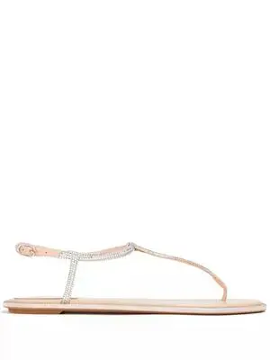 Rene Caovilla Diana Embellished Flat Sandals - Neutrals