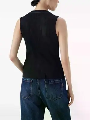Brunello Cucinelli Contrast-stitch Vest Top - Black