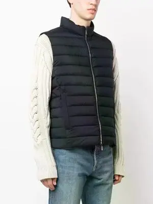 MOORER Quilted Zipped Gilet - Blue