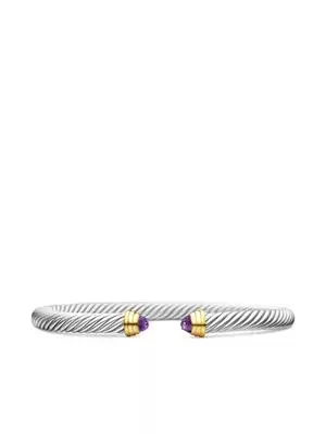 David Yurman 14kt Yellow Gold And Sterling Classic Cable Bracelet - Silver