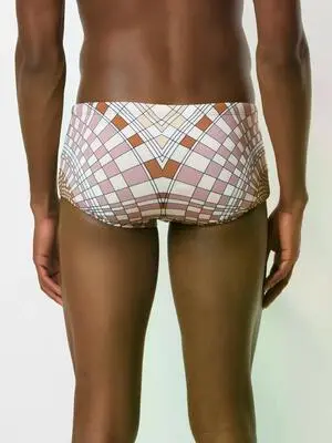 AMIR SLAMA Cocar Print Swim Trunks