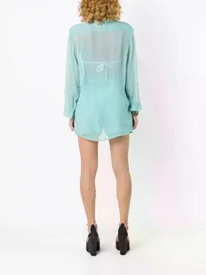 AMIR SLAMA Sheer Crinkled Silk Shirt