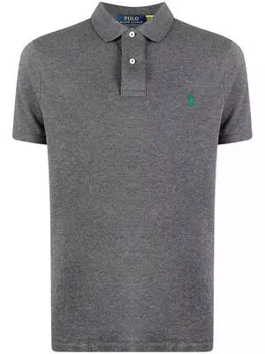 Polo Ralph Lauren Logo-patch Short-sleeved Polo Shirt - Grey