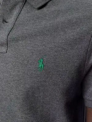 Polo Ralph Lauren Logo-patch Short-sleeved Polo Shirt - Grey