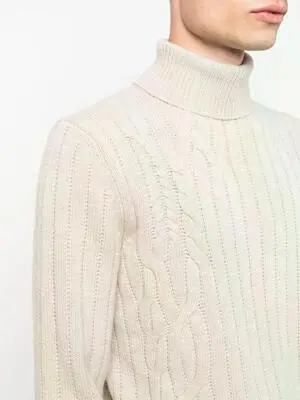 Corneliani Cable-knit Roll-neck Jumper - Neutrals