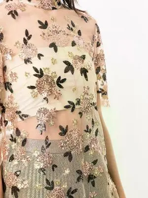 MACGRAW Sheer Floral Top