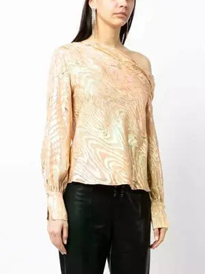 Simkhai Alice Moire Abstract-print Blouse