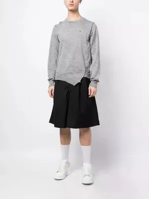 Comme Des Garçons Logo-patch Wool Jumper - Grey