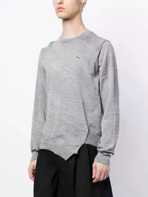 Comme Des Garçons Logo-patch Wool Jumper - Grey