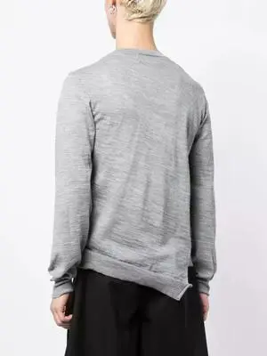 Comme Des Garçons Logo-patch Wool Jumper - Grey