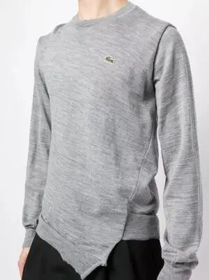 Comme Des Garçons Logo-patch Wool Jumper - Grey