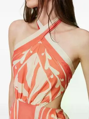 TWINSET Printed Halterneck Maxi Dress