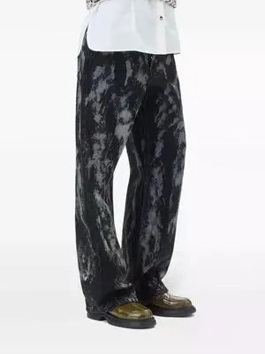 GANNI Painterly-print Palazzo Trousers