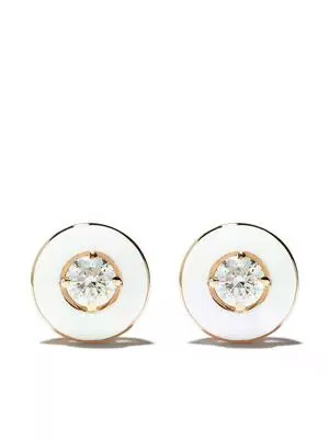 SELIM MOUZANNAR 18kt Rose Gold Diamond Mina Stud Earrings - Pink