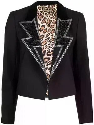 Philipp Plein Rhinestone Embellished Cropped Blazer