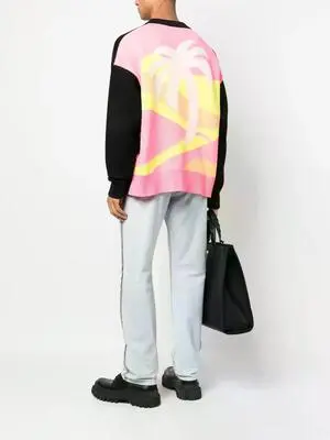 Palm Angels Palm Tree Intarsia Knit Wool Sweater
