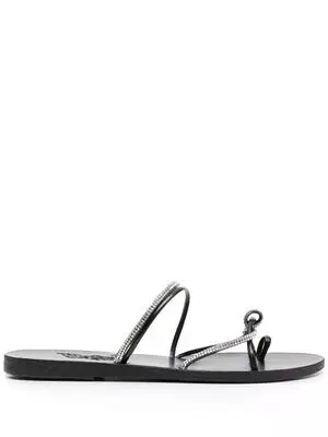 ANCIENT GREEK SANDALS Fantasia Crystal-embellished Slides - Black