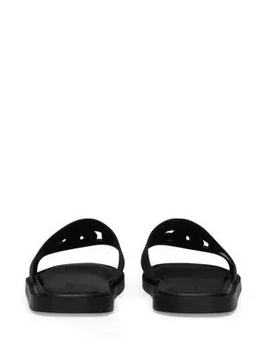 Dolce & Gabbana Logo-embossed Open-toe Slides - Black