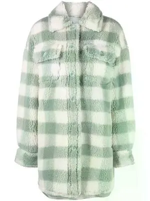 STAND STUDIO Checked Faux Shearling Coat