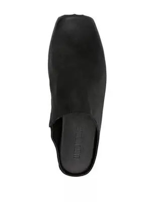 UMA WANG Square-toe Leather Slippers