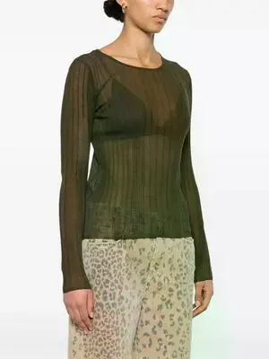 Pinko Semi-sheer Ribbed Top