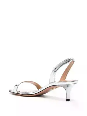 AQUAZZURA So Nude 50mm Metallic Sandals