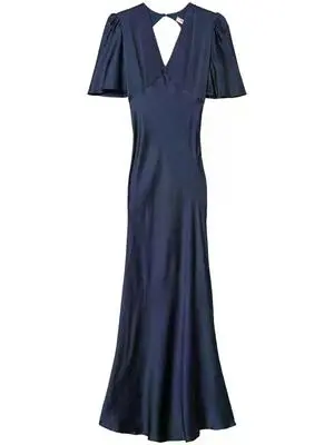 TWINSET Hammered Satin Maxi Dress