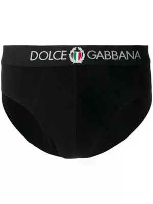 Dolce & Gabbana Logo Embroidered Briefs - Black