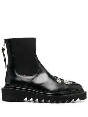 Toga Pointed Leather Ankle Boots