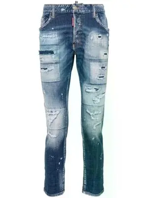 Dsquared2 Distressed Slim-leg Jeans - Blue