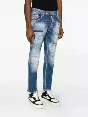 Dsquared2 Distressed Slim-leg Jeans - Blue
