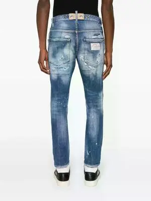 Dsquared2 Distressed Slim-leg Jeans - Blue