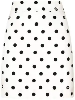 Dolce & Gabbana Polka-dot Mini Skirt - White
