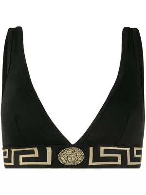Versace Greca Border Triangle Bralette - Black