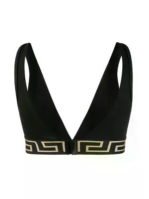 Versace Greca Border Triangle Bralette - Black