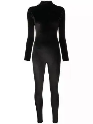 ATU BODY COUTURE Long-sleeve Velvet Jumpsuit - Black