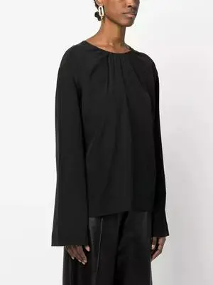 JOSEPH Gathered-neck Silk Blouse