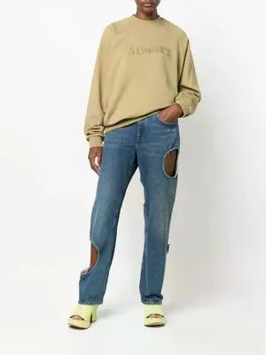 Sunnei Embroidered Logo Cotton Sweatshirt