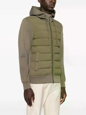 Herno Quilted-panel Hooded Jacket - Green