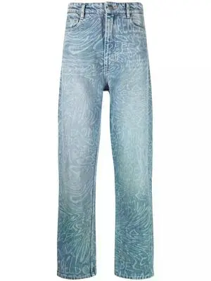 DOMREBEL Straight-leg Graphic-print Jeans