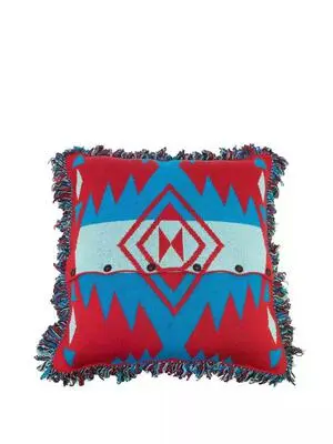 Alanui Intarsia-knit Fringed-edge Pillow