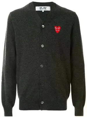 Play Comme Des Garcon Logo Button-down Cardigan