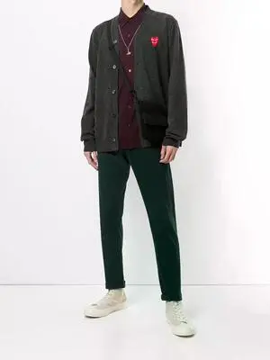 Play Comme Des Garcon Logo Button-down Cardigan