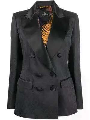 Etro Patterned Jacquard Satin Blazer