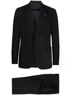 LARDINI Single-breasted Wool Suit - Black