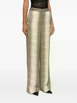 TWINSET Lizard-skin Effect Satin Trousers