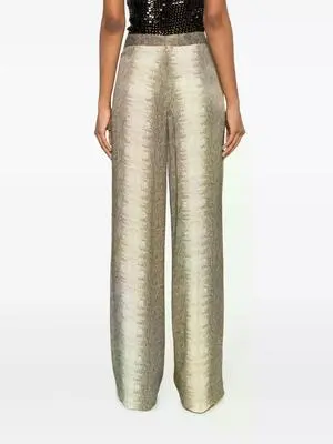 TWINSET Lizard-skin Effect Satin Trousers