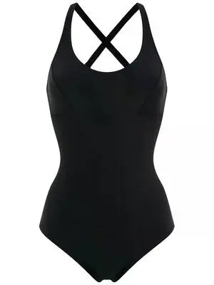 AMIR SLAMA Criss-cross One Piece Swimsuit - Black