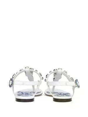 Dolce & Gabbana Bejewelled Patent Leather Thong Sandals