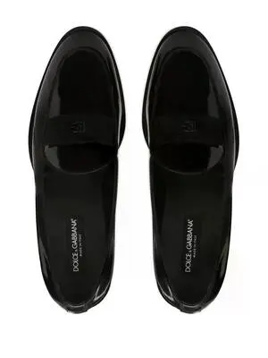 Dolce & Gabbana Logo-tag Patent Leather Slippers